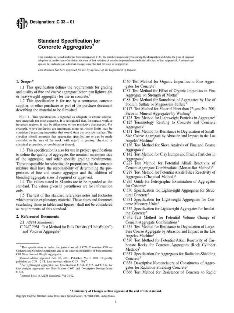 Lectura ASTM C33 PDF | PDF | Construction Aggregate | Coke (Fuel)
