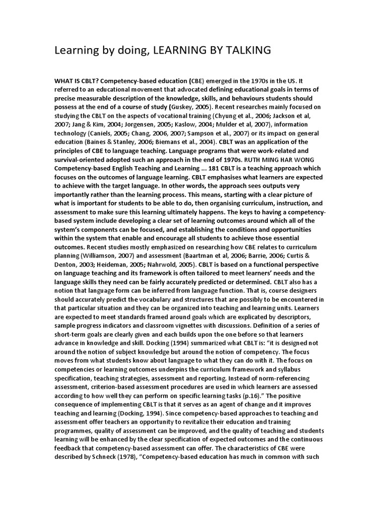 What Is CBLT | PDF | Educational Assessment | Language Education