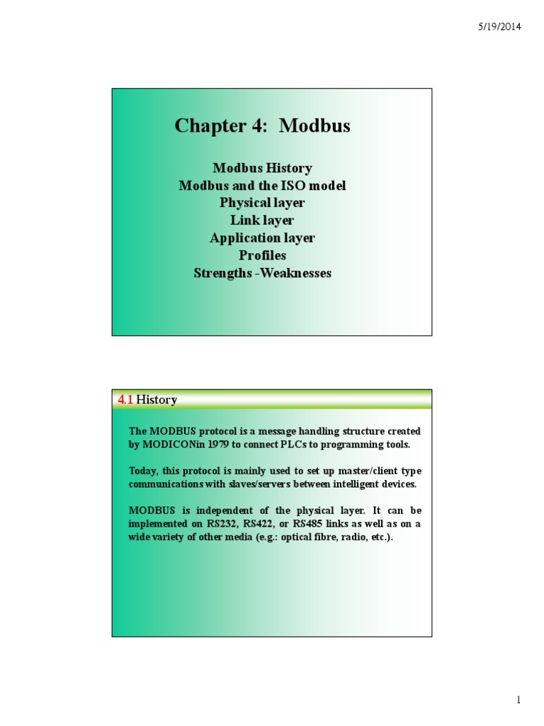 MODBUS PROTOCOL OVERVIEW | PDF | Internet Protocol Suite | Ethernet