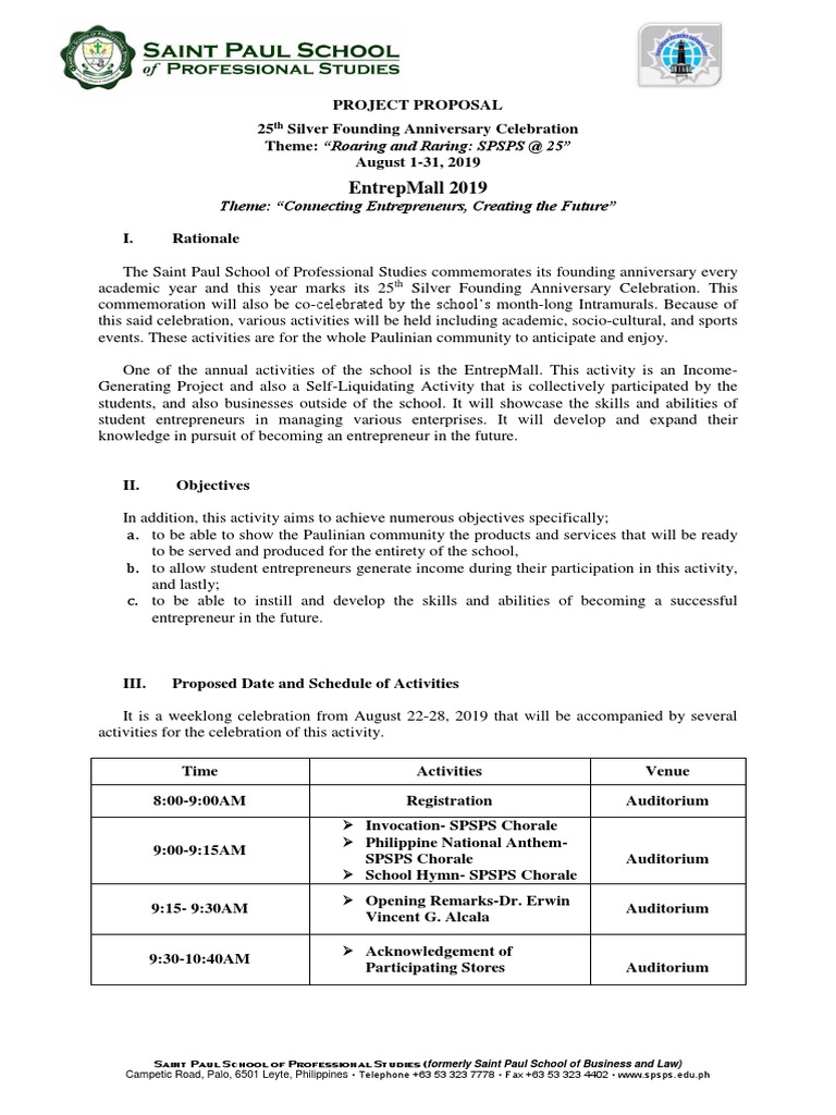 PROJECT PROPOSAL Entrep Mall 2019 | PDF