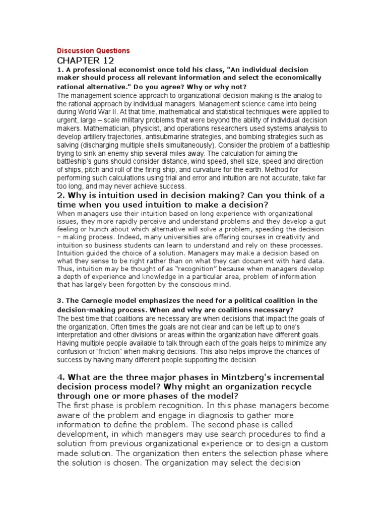 Chapter 12 | PDF | Consensus Decision Making | Decision Making