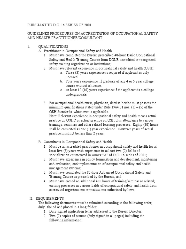 Application for Safety Practitioner | Occupational Safety And Health ...