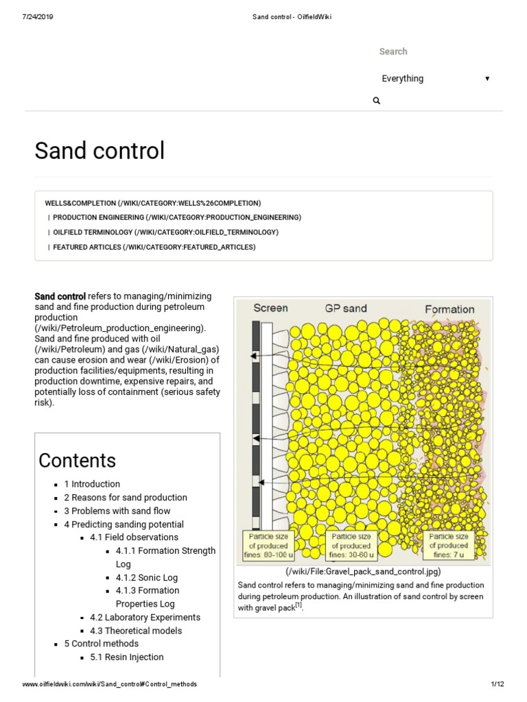 Sand Control | PDF | Petroleum Reservoir | Sand