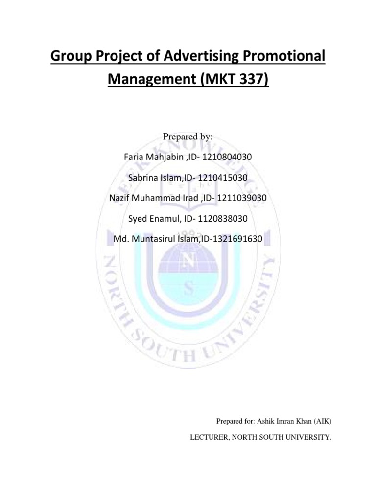 Group Project of Advertising Promotional Management (MKT 337) | PDF | Promotion (Marketing ...