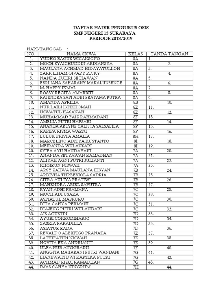Absen Osis | PDF