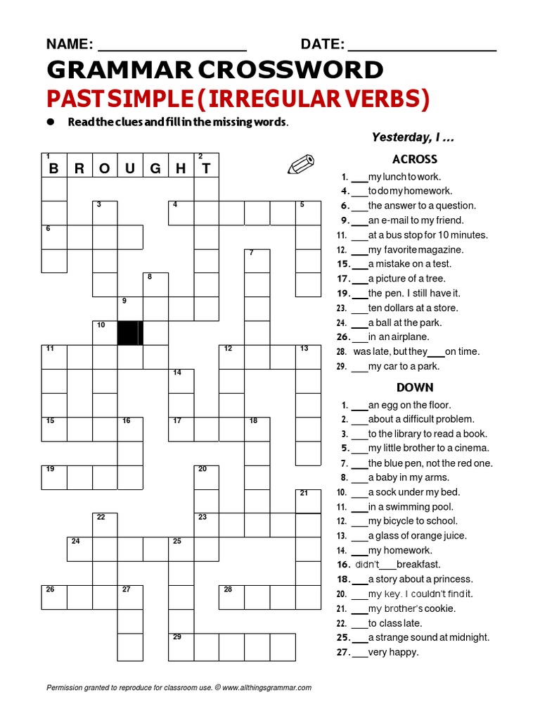Past Simple WordSearch | PDF | Languages | Language Arts & Discipline