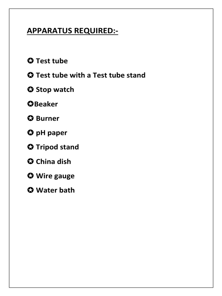 Apparatus Required | PDF