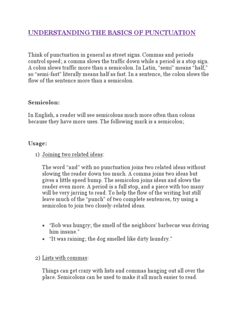 Understanding Basics of Punctuation | PDF | Language Arts & Discipline