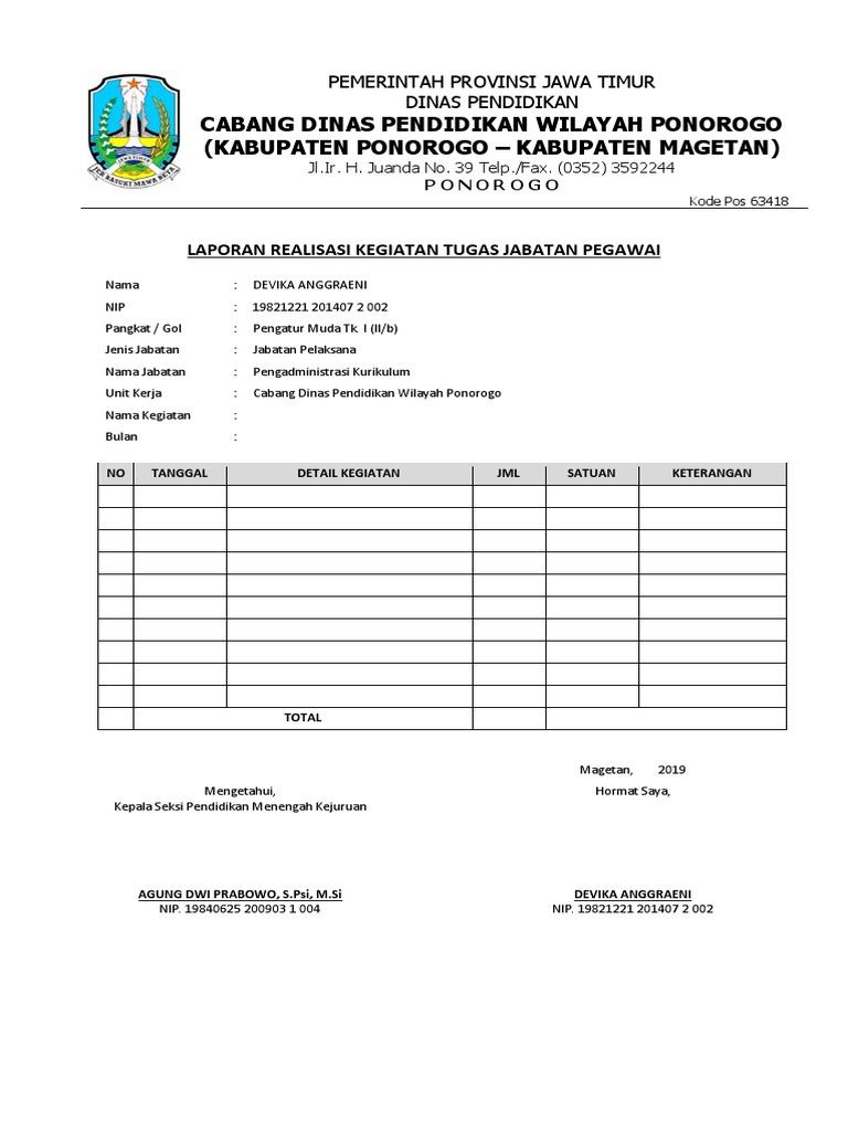 Laporan Tugas Jabatan Devika | PDF