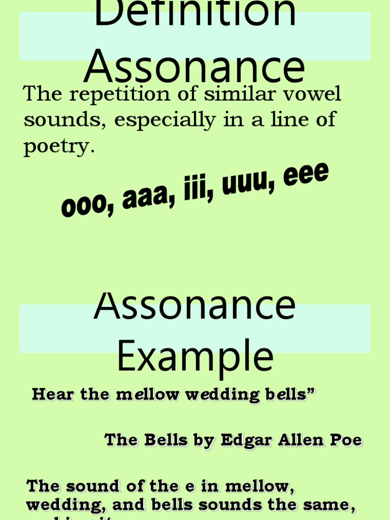 The Repetition of Similar Vowel Sounds, Especially in A Line of Poetry ...