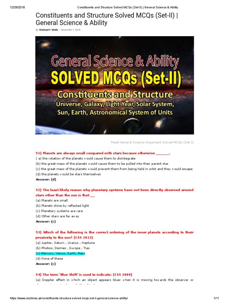 General Science & Ability | PDF | Asteroid | Planets