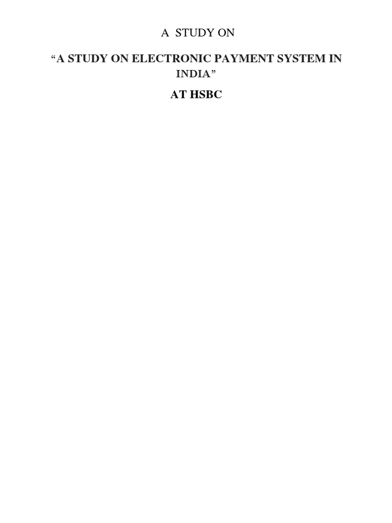 A Study On Electronic Payment System in India | PDF | Cheque | Payment ...