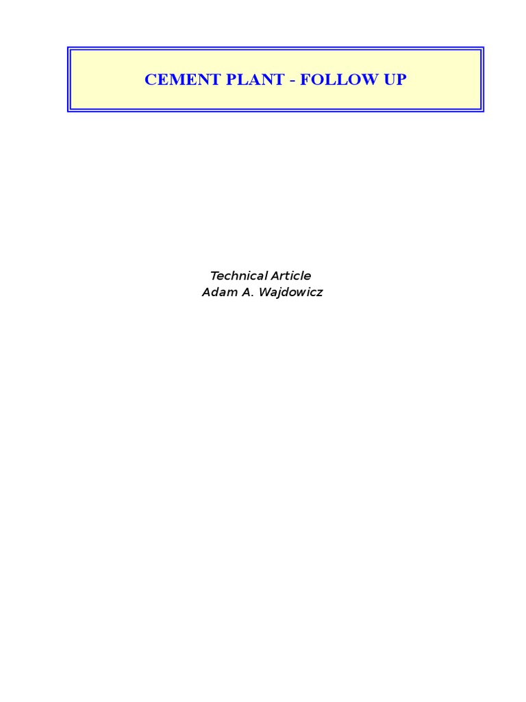 Cement Follow Up Formulas | PDF | Cement | Phase (Matter)