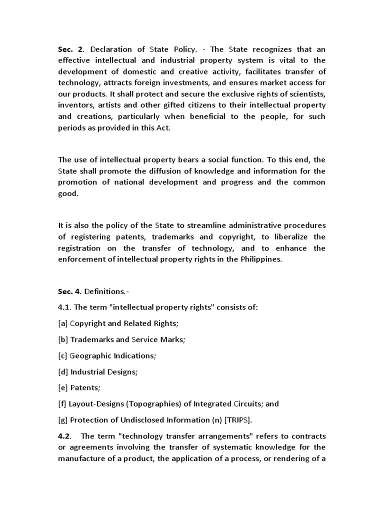 Sec. 2. Declaration of State Policy. - The State Recognizes That An ...