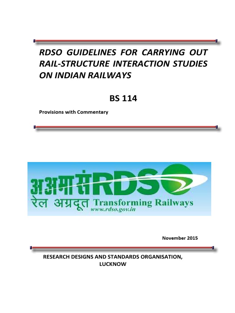 BS 114 Rail Structure Interaction | PDF | Track (Rail Transport ...