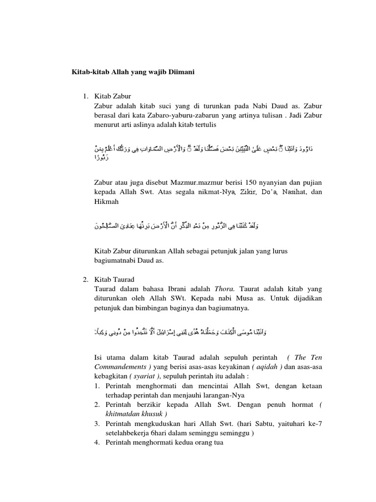 Kitab-Kitab Allah yang Wajib Diimani | PDF