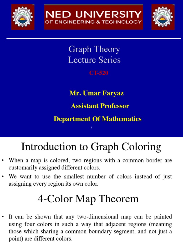 Graph Theory Lecture Series: Mr. Umar Faryaz Assistant Professor Department of Mathematics | PDF ...