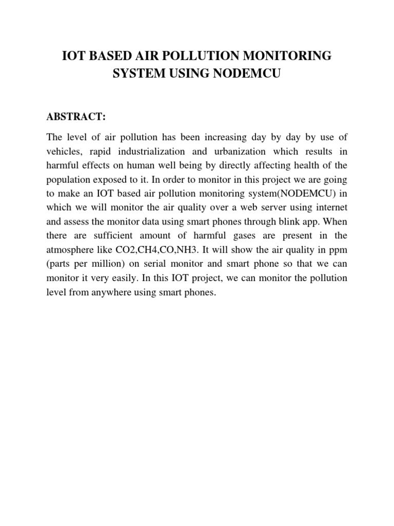Abstract of The Air Pollution Monitoring System | PDF | Air Pollution ...