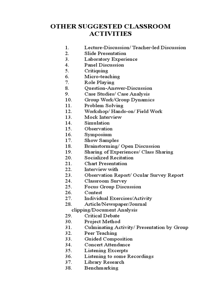 4AS Other Suggested Activities | PDF