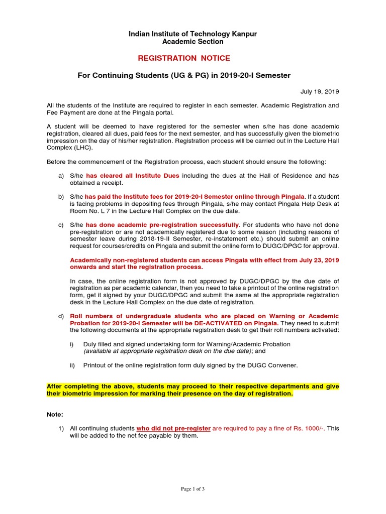 Reg Notice For 2019 20 I For Continuing Students | PDF | Thesis | Academia