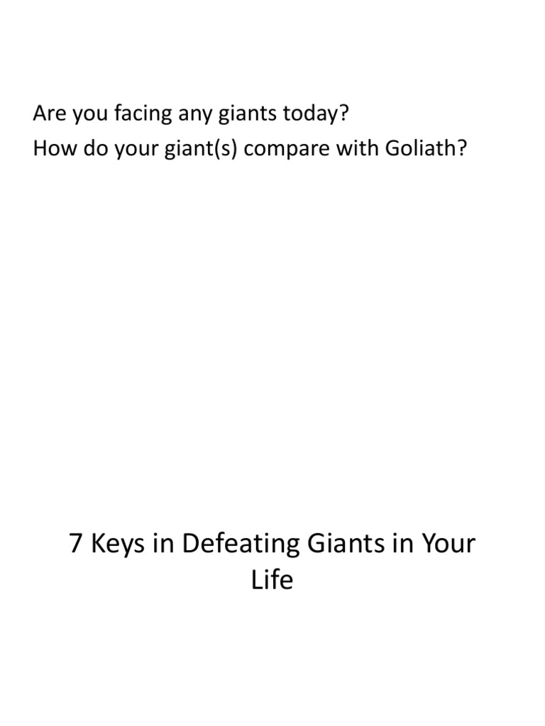 7 Keys to Defeat Life's Giants | PDF | Goliath | Books Of Samuel