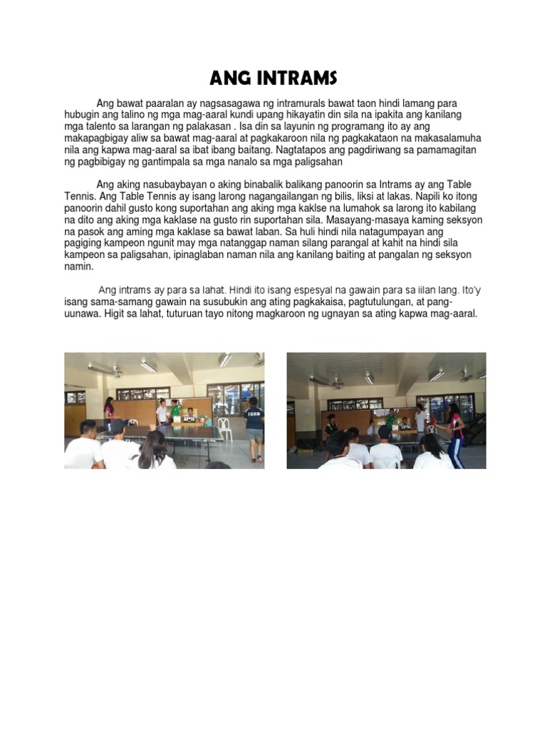 ANG INTRAMS Sanaysay | PDF