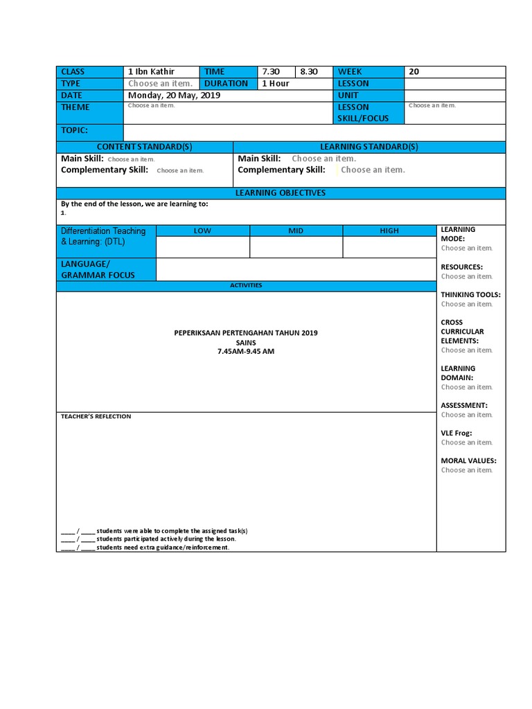 Choose An Item. Choose An Item | PDF | Curriculum | Lesson Plan