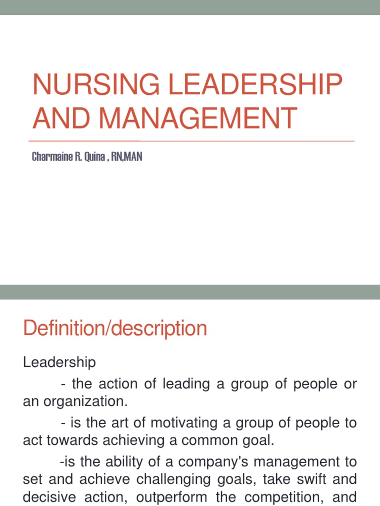 Nursing Leadership and Management2018 | PDF | Swot Analysis | Goal