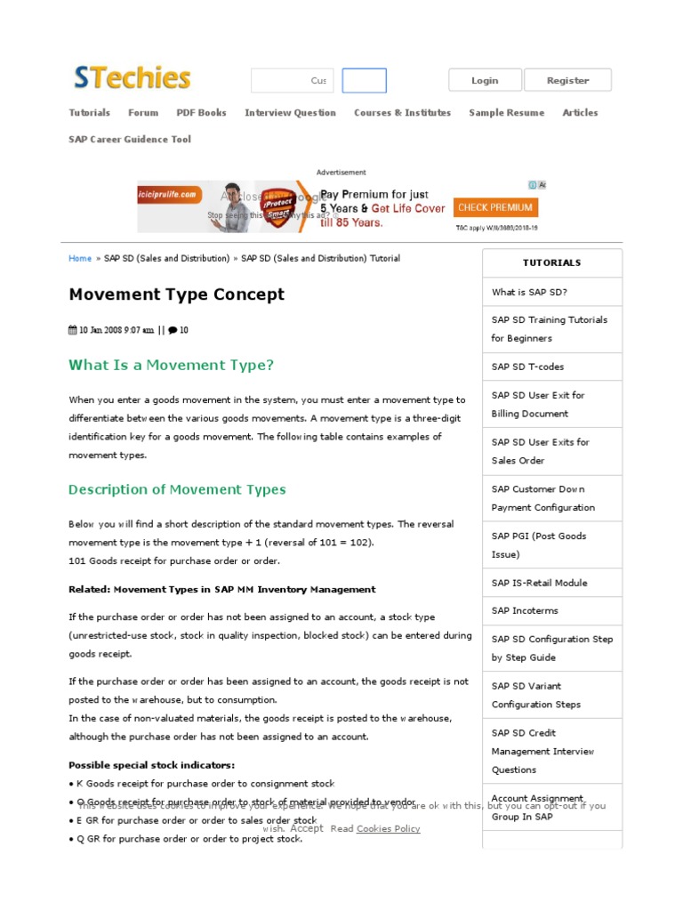 Movement Types | Download Free PDF | Receipt | Http Cookie