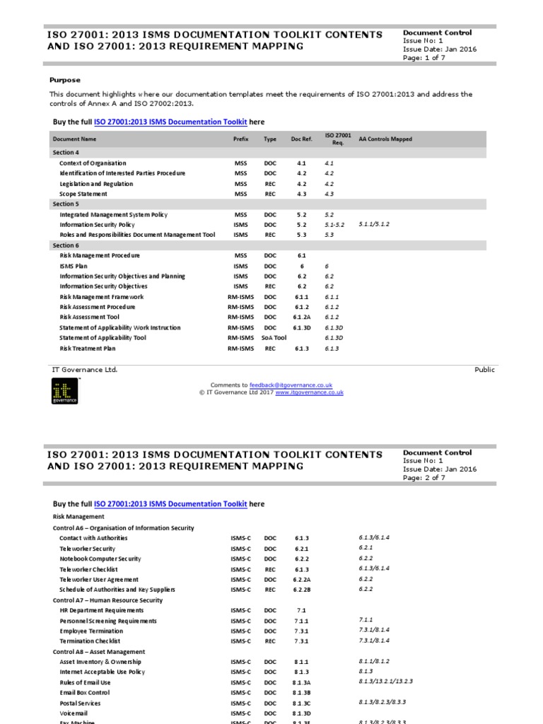 Document Clause Control - Mapping PDF | PDF | Information Security ...