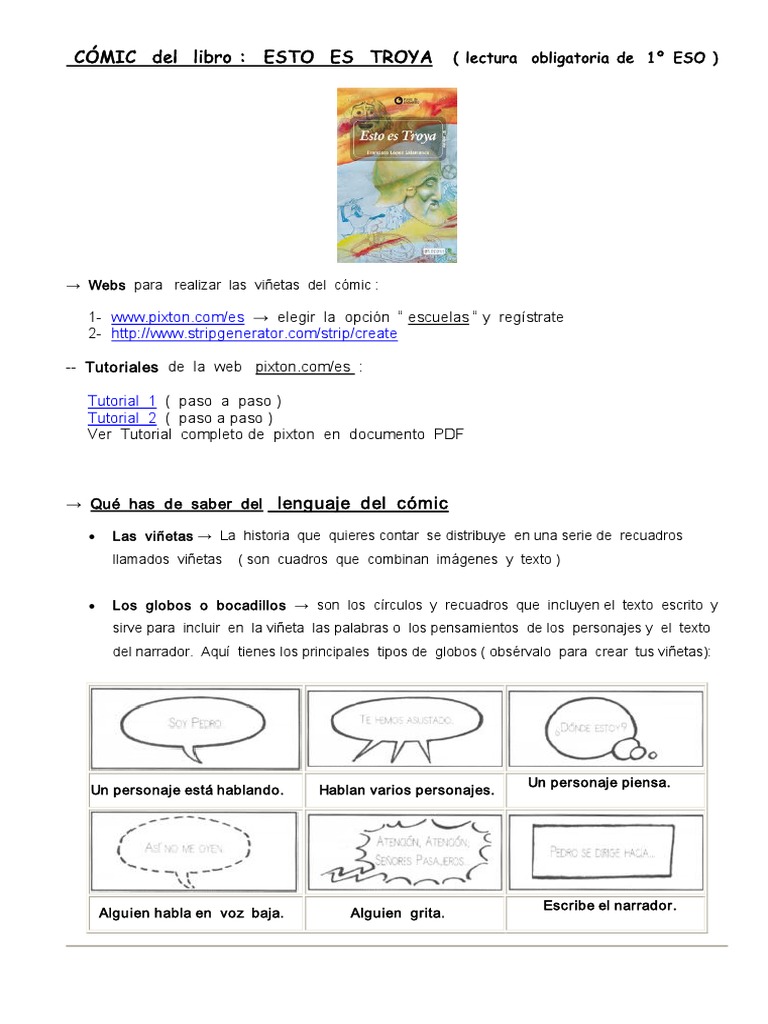 Creación de Viñetas del Cómic "Esto es Troya" | PDF | Héctor | Odiseo