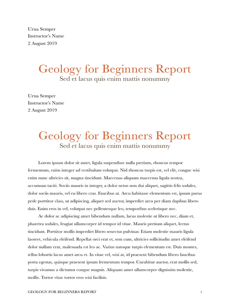Geology For Beginners Report: Sed Et Lacus Quis Enim Mattis Nonummy | PDF