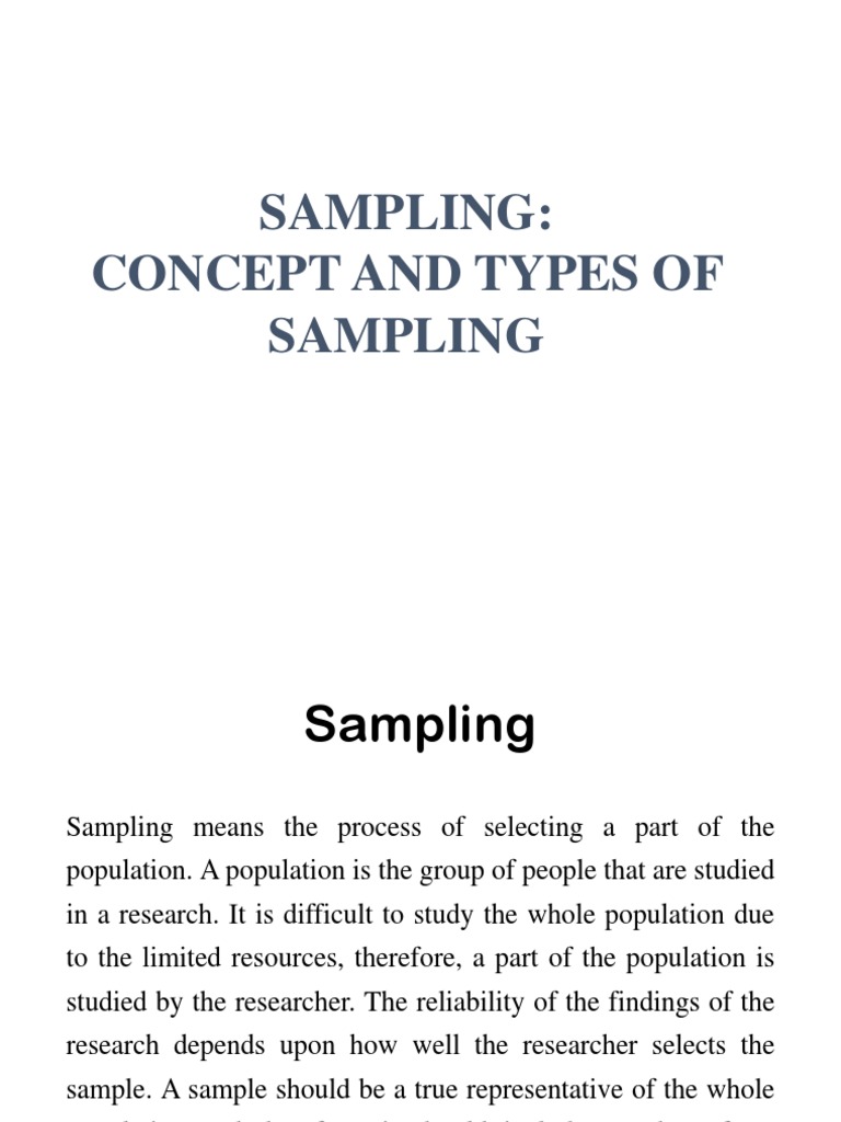 Sampling | PDF | Sampling (Statistics) | Methodology