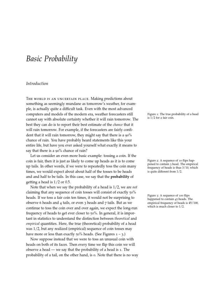 Basic Probability | PDF | Expected Value | Variance