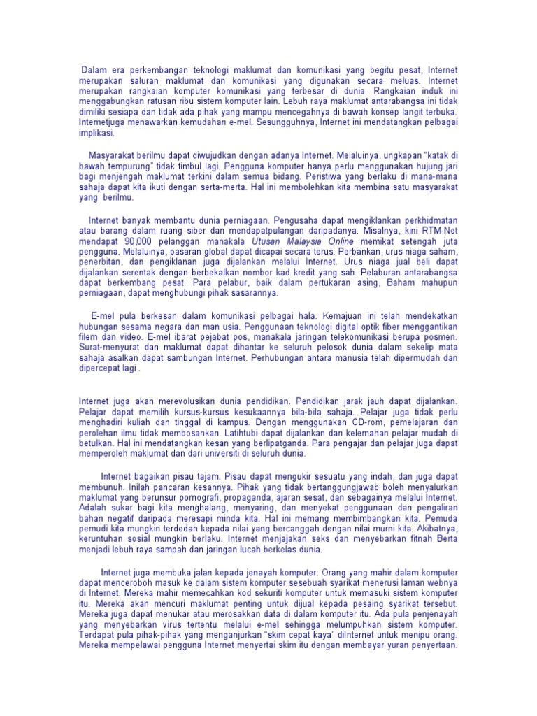 Kesan Penggunaan Internet | PDF