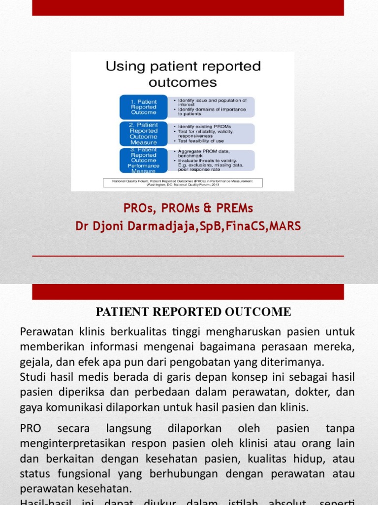 Pemahaman PRO, PROM, dan PREM | PDF | Sains & Matematika