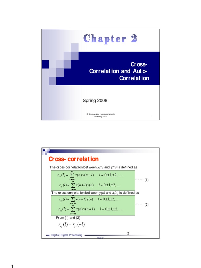 Cross-Correlation and Auto - Correlation | PDF | Autocorrelation ...
