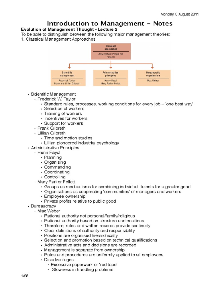 Introduction To Management Notes PDF | PDF | Strategic Management ...