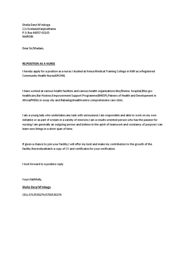 Application Letter | PDF | Health Care | Nursing