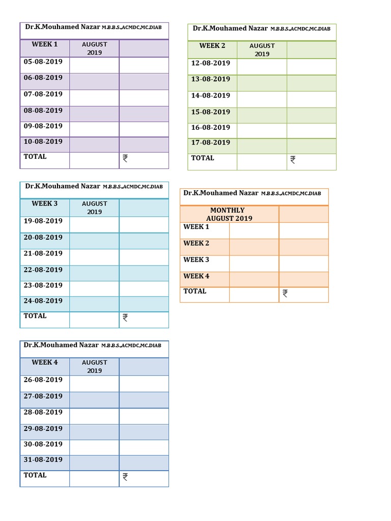 Weekly Expense Register | PDF