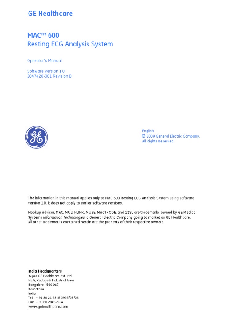 Manual MAC600 GE | PDF | Electromagnetic Compatibility ...