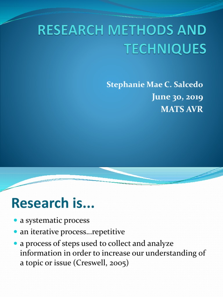 Research Methods and Techniques | PDF | Data Analysis | Noun