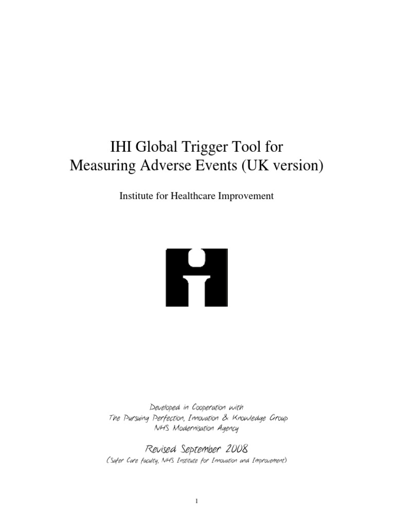 Ihi Global Trigger Tool For Measuring Adverse Events Uk Version Download Free Pdf Hospital