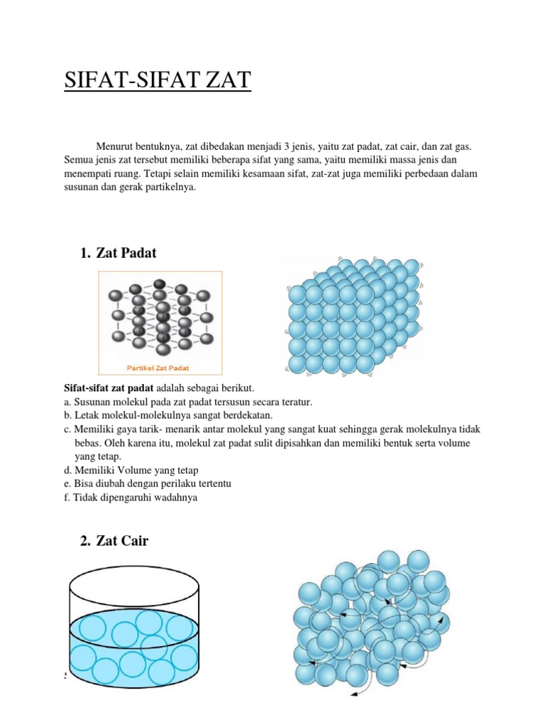 Sifat Zat: Padat, Cair, dan Gas | PDF