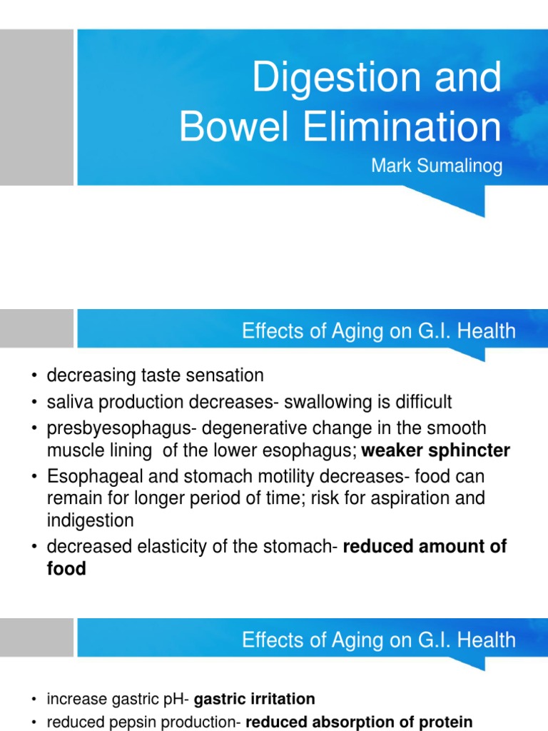 11 Digestion and Bowel Elimination 2019 (Nursing) Geriatric Nursing ...