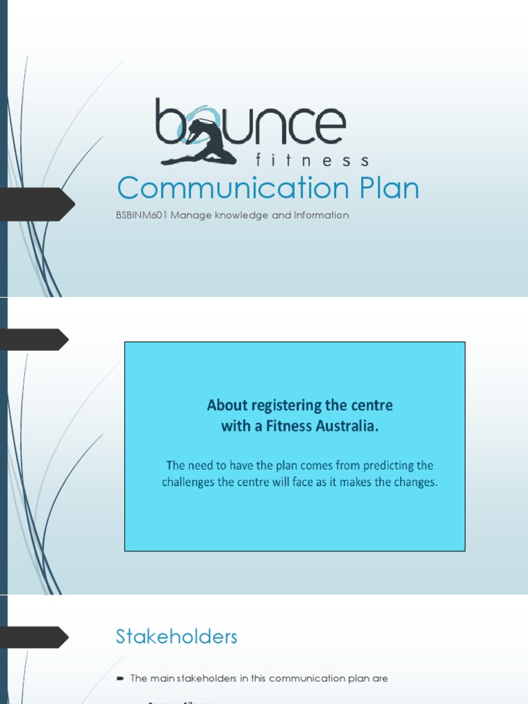 Bounce Fitness Communication Plan | PDF
