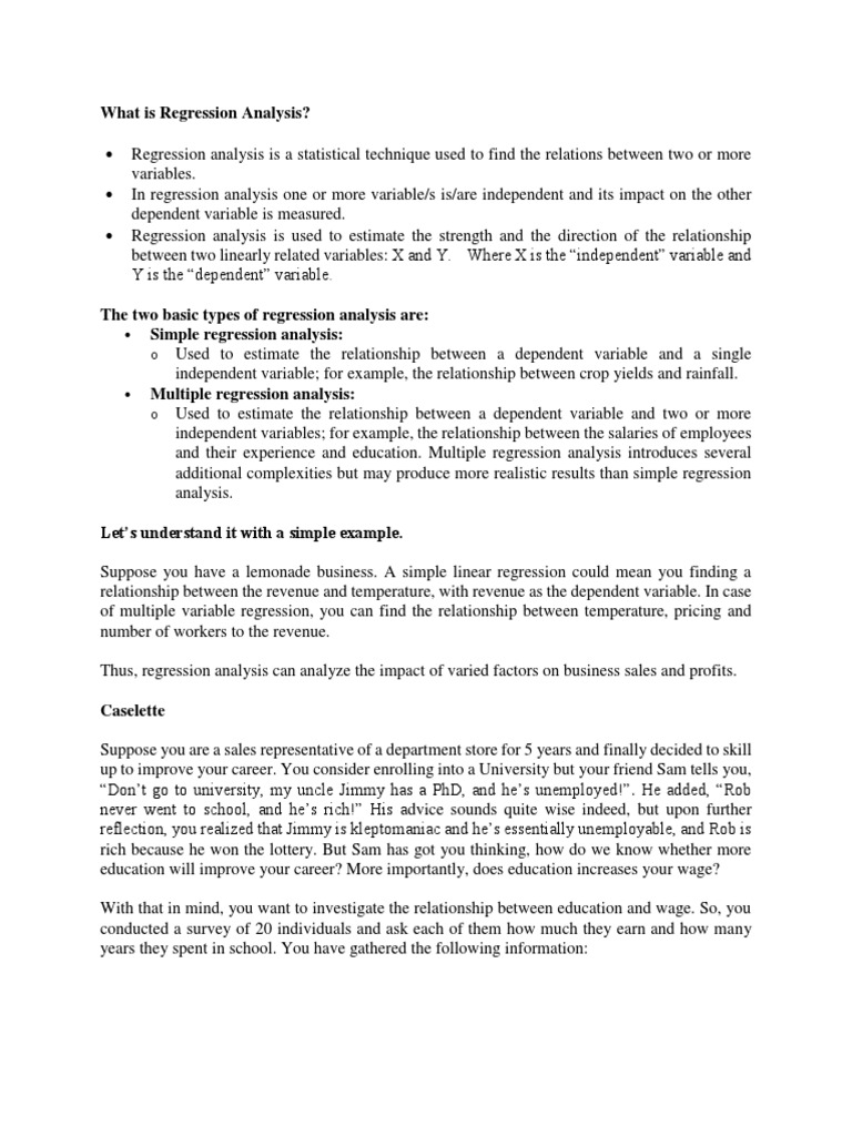 What Is Regression Analysis | PDF | Data Analysis | Regression Analysis