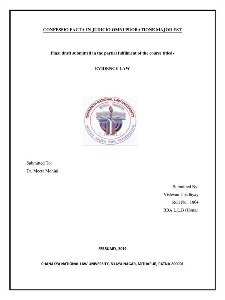 Law of Evidence | PDF | Confession (Law) | Evidence
