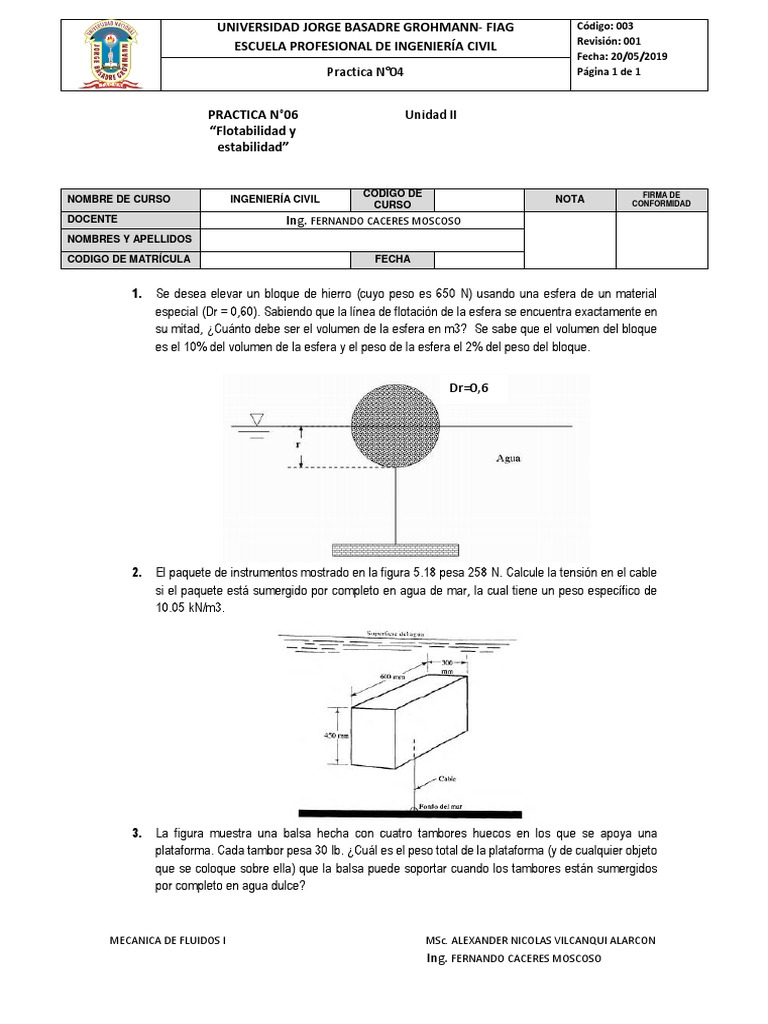 PRACTICA N06 - Flotacion | PDF | Agua | Naturaleza
