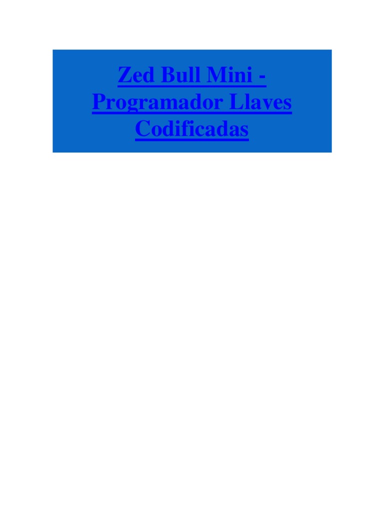 Zed Bull Mini: Programador de Llaves | PDF | Internet | Tecnología digital